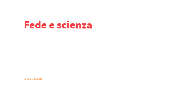 FEDE E SCIENZA