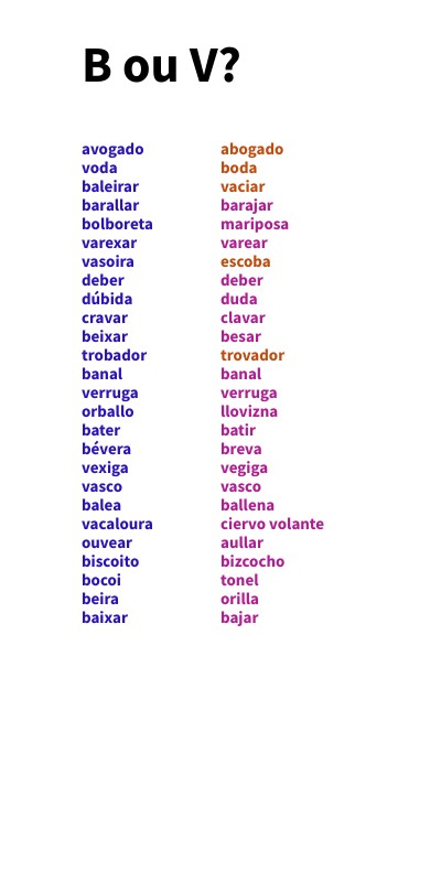 B ou V