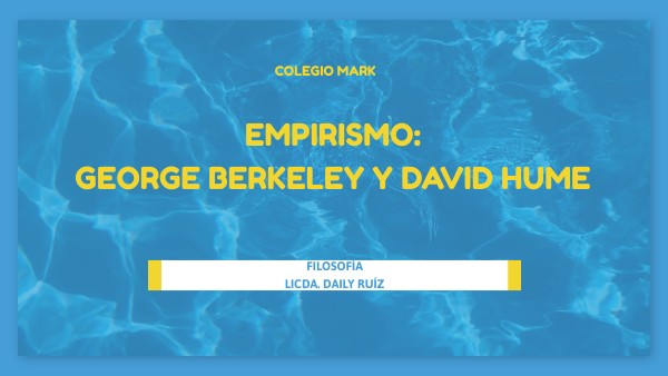 GEORGE BERKELEY Y DAVID HUME