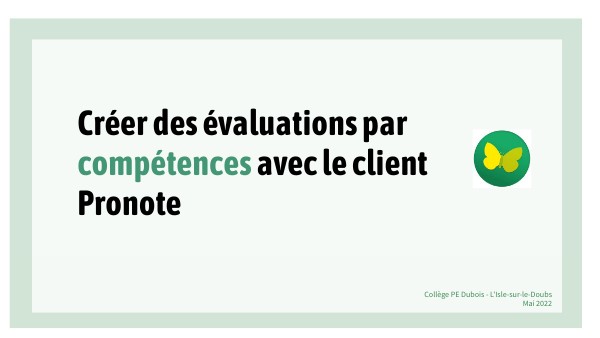 Evaluation-competences-pronote | Genially