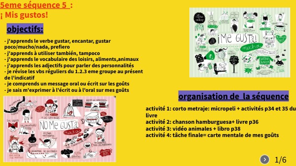 2022/2023 5eme séquence 5: mis gustos | Genially