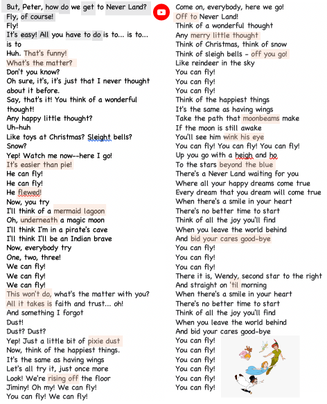 Peter Pan: You can fly!