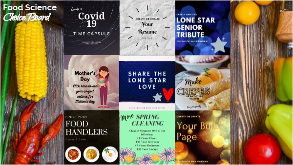 Food Science Choice Board #2