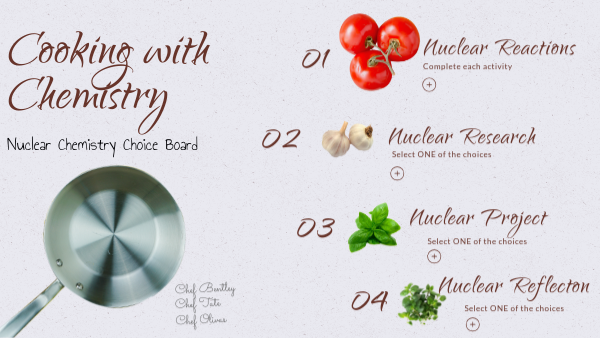 Nuclear chemistry Choice Board | Genially