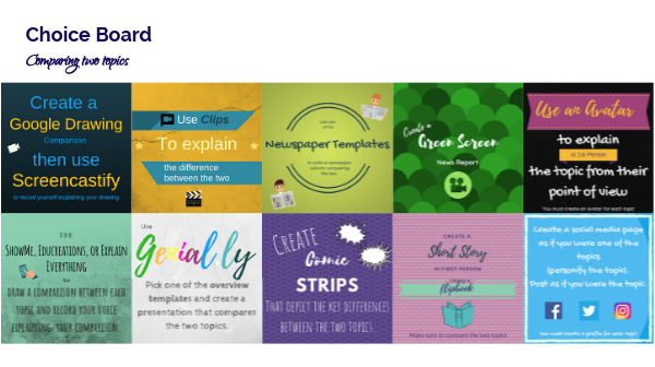 World History Choice Board | Genially