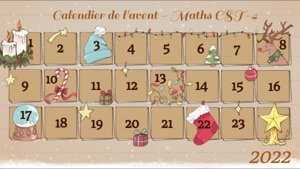 Calendrier de l'avent MATHS CST-4 | Genially