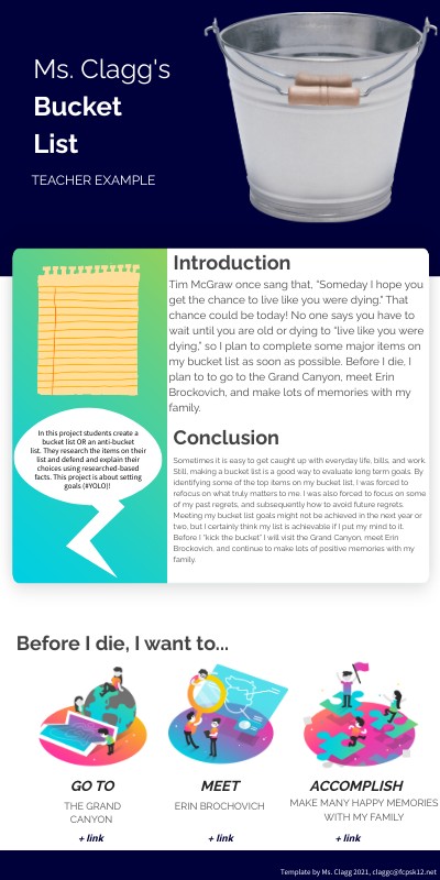 Bucket List Example | Genially