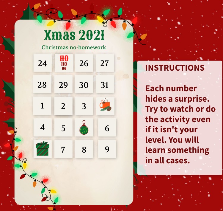 Christmas no-homework | Genially