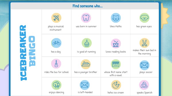 ICEBREAKER BINGO 3e yes no questions