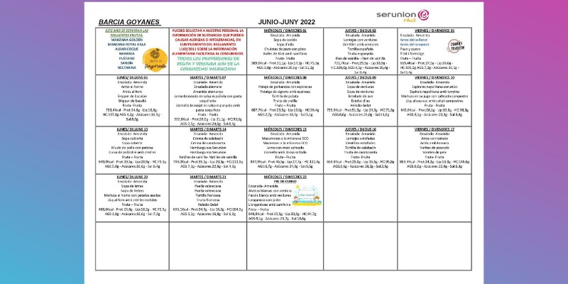 Menús Comedor | Genially