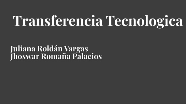 Transferencia tecnologica
