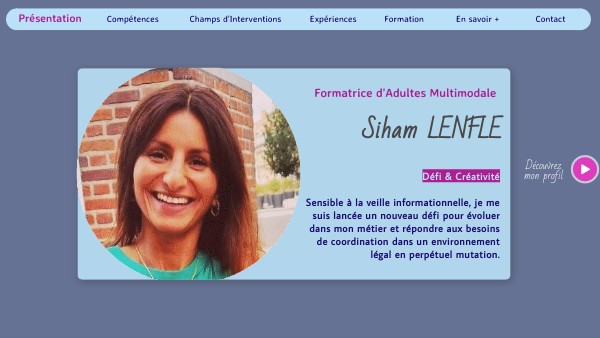 Profil CV Vidéo - Siham Lenfle | Genially