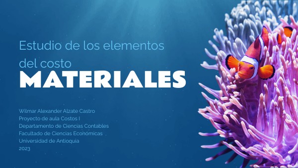 Estudio de los elementos del costo: materiales | Genially