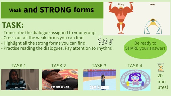 weak and STRONG forms (Z7) | Genially