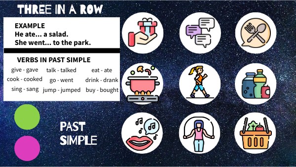 THREE IN A ROW - PAST SIMPLE
