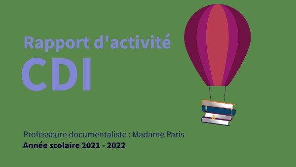 Rapport d'activité CDI Maurice Utrillo 21/21 | Genially