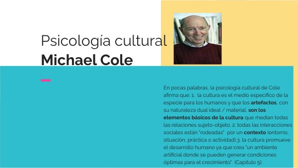 Psicologia cultural MCole