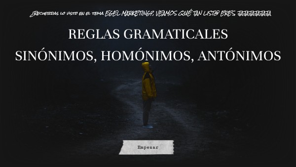 QUIZZ DE REPASO: EL GRAN ESCAPE (SINÓNIMOS, ANTÓNIMOS) | Genially