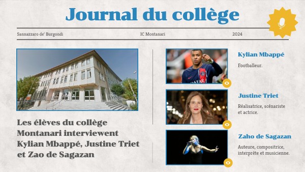 Le journal du collège | Genially