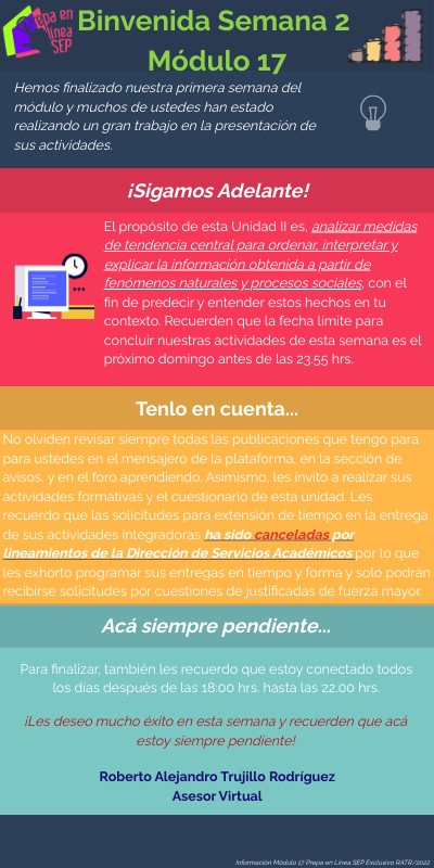 Bienvenida Semana 2 Mod 17
