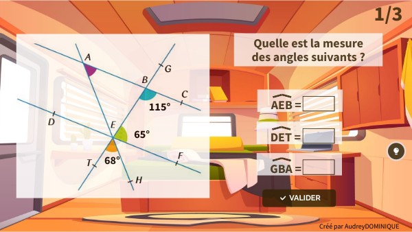 Mesures d'angles - camping | Genially