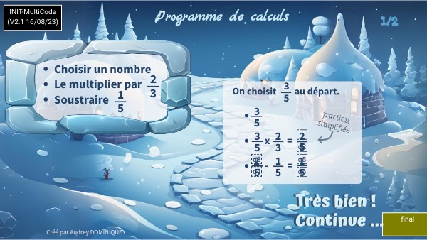 Programmes de calculs - produit de fractions