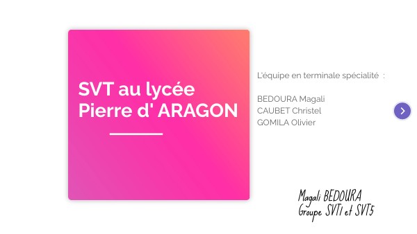 SVT Lycée ARAGON_ Terminale | Genially