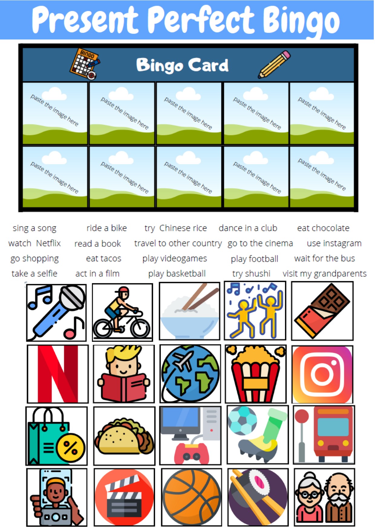 PRESENT PERFECT BINGO