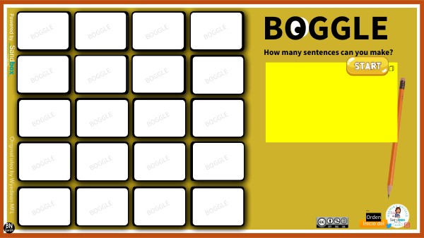 BOGGLE -English sentences | Genially