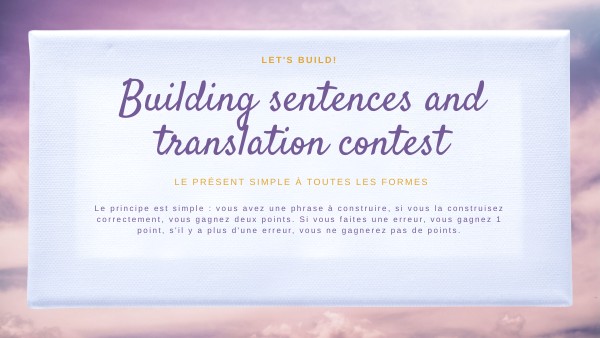 Simple present - Building sentences contest | Genially