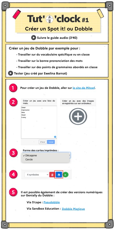 Tut'o'clock #2 : Créer un Spot it! ou Dobble | Genially