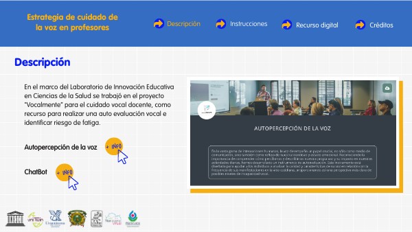 Estrategia de cuidado de la voz en profesores | Genially