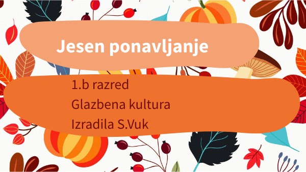 JESEN 1.RAZRED | Genially