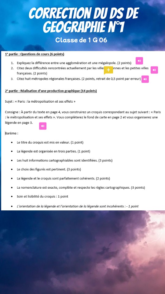 Correction DS Géographie 1 G06