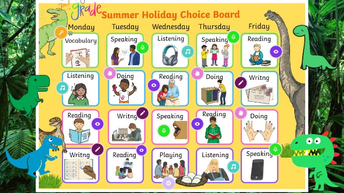 Summer Jurassic Choice Board