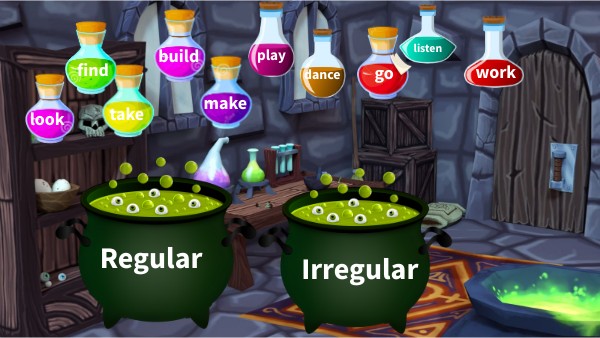 Halloween Drag and drop (verbs) | Genially