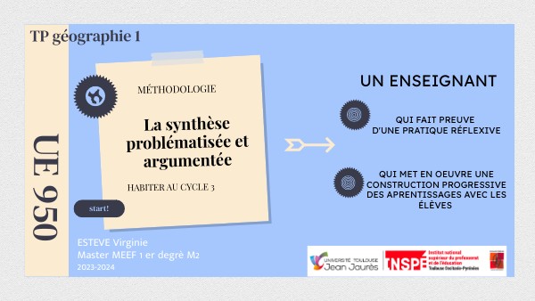 UE 950 TP n°1 Synthèse / habiter | Genially