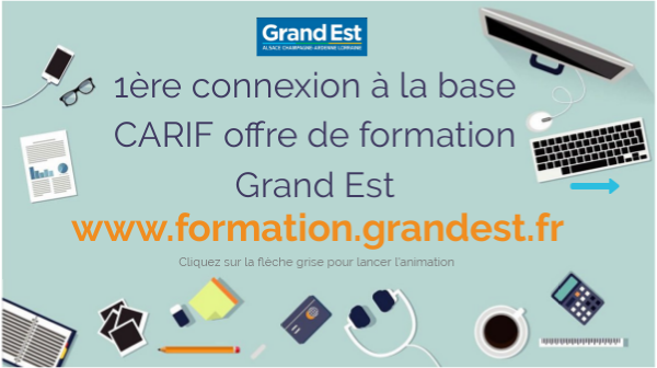 Nouvel OF - 1ère connexion à la base CARIF Grand Est | Genially