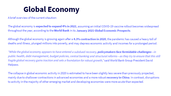 global economy 2021 | Genially