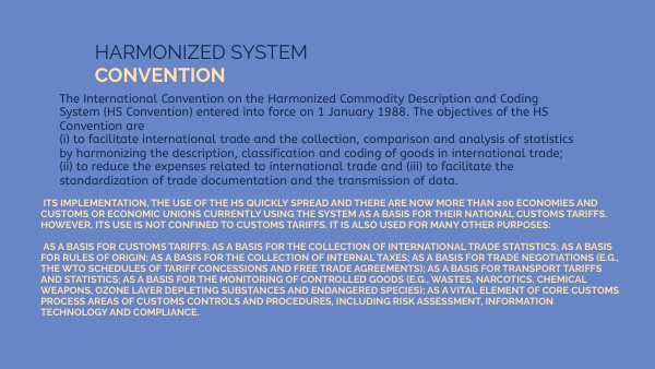 APPLICATION OF THE HARMONIZED SYSTEM | Genially