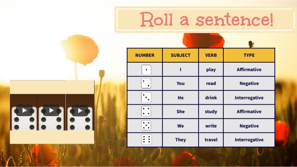 Roll a sentence ANIMALS