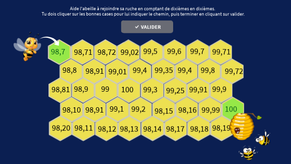 6ème Labyrinthe Nombres décimaux