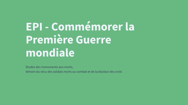 3ème EPI monuments aux morts | Genially