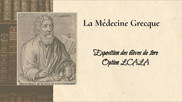 La médecine grecque 1ère LCALA