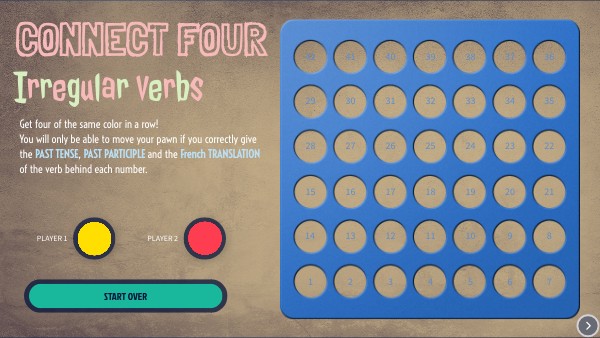 CONNECT FOUR - irregular verbs | Genially