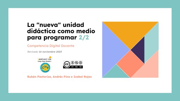Unidad didáctica como medio para programar 2/2