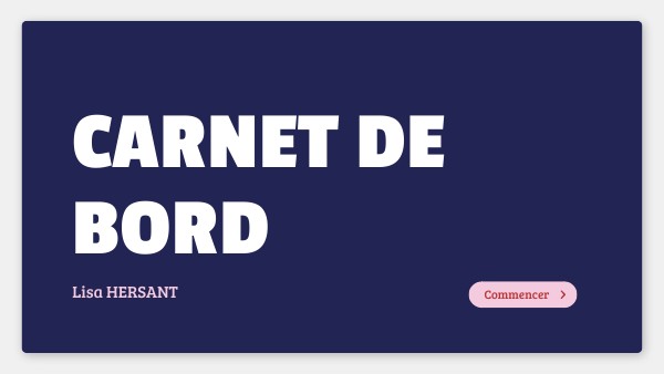 Carnet de bord | Genially