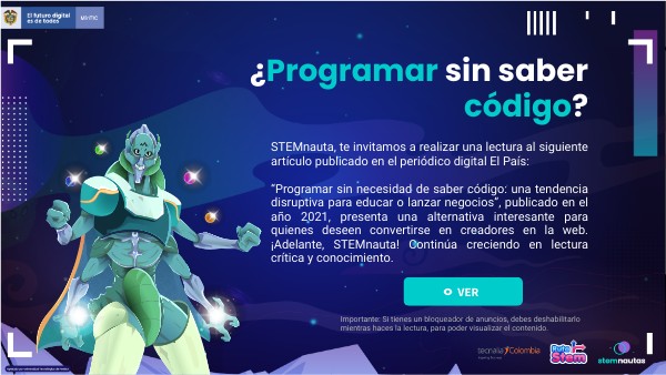 7. Artículo "Programar sin saber código" | Genially