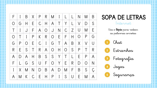 Sopa de letras internet 1