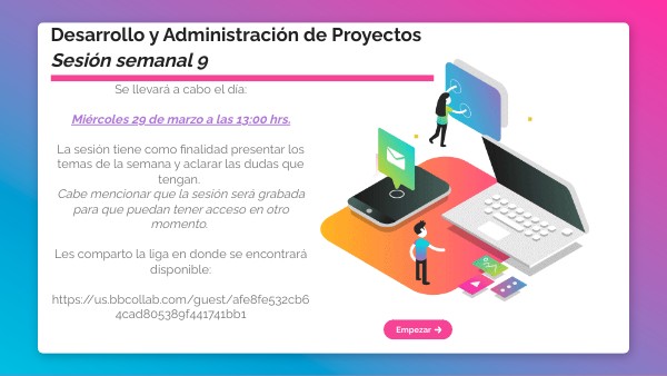 Aula Virtual Semana 9 Des y Adm de Proy